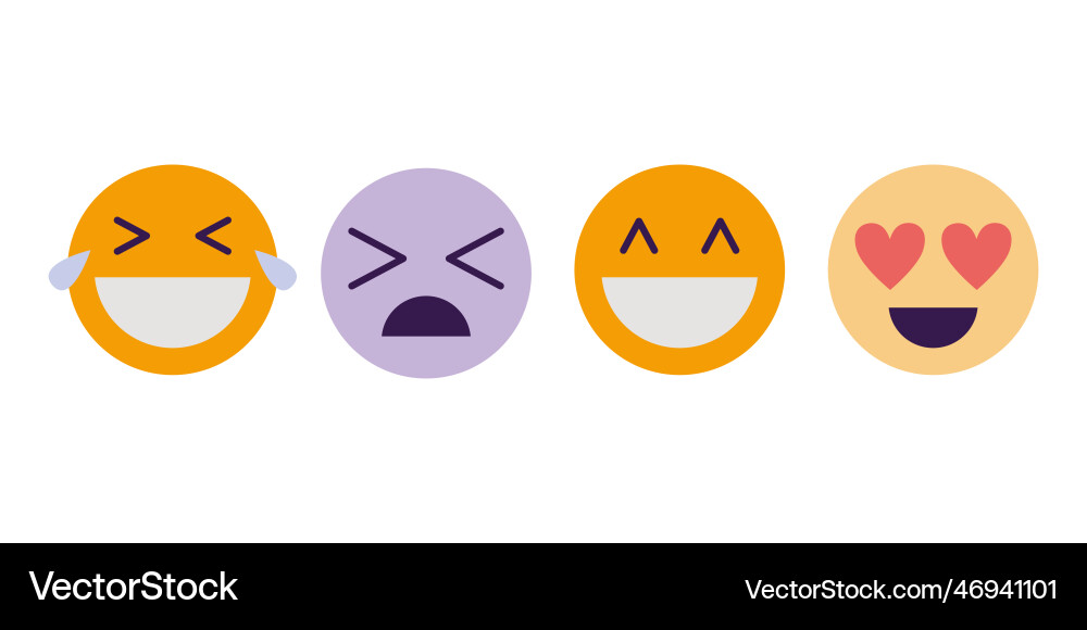 Emoji set with different reactions for social Vector Image