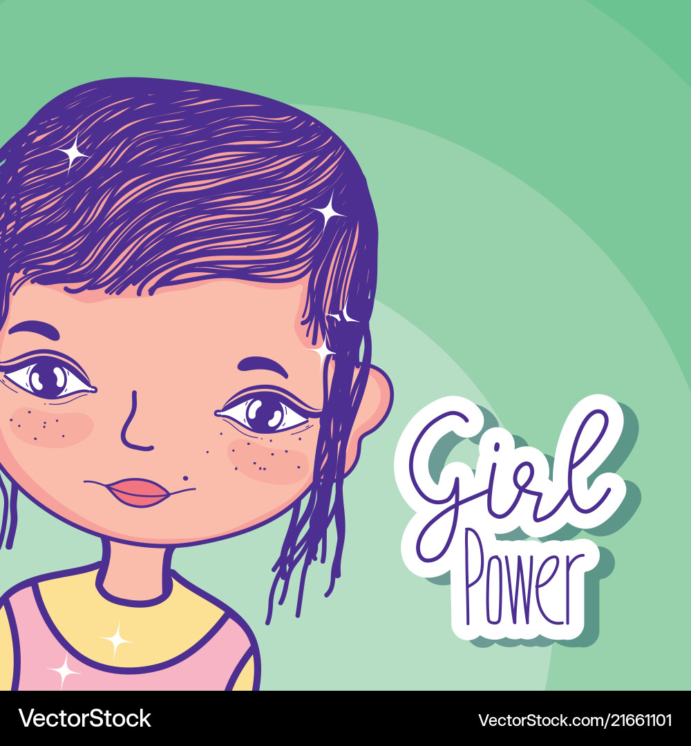 Girl power cartoon Royalty Free Vector Image - VectorStock
