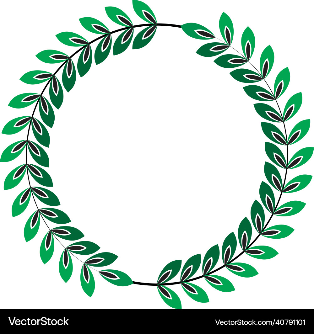 Green laurel wreath isolated on transparent Vector Image