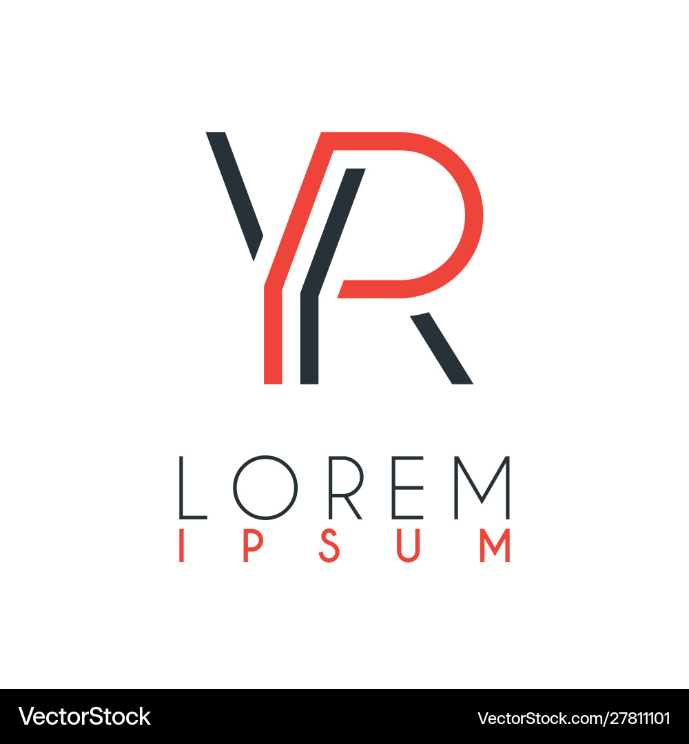 Logo between letter y and r or yr Royalty Free Vector Image