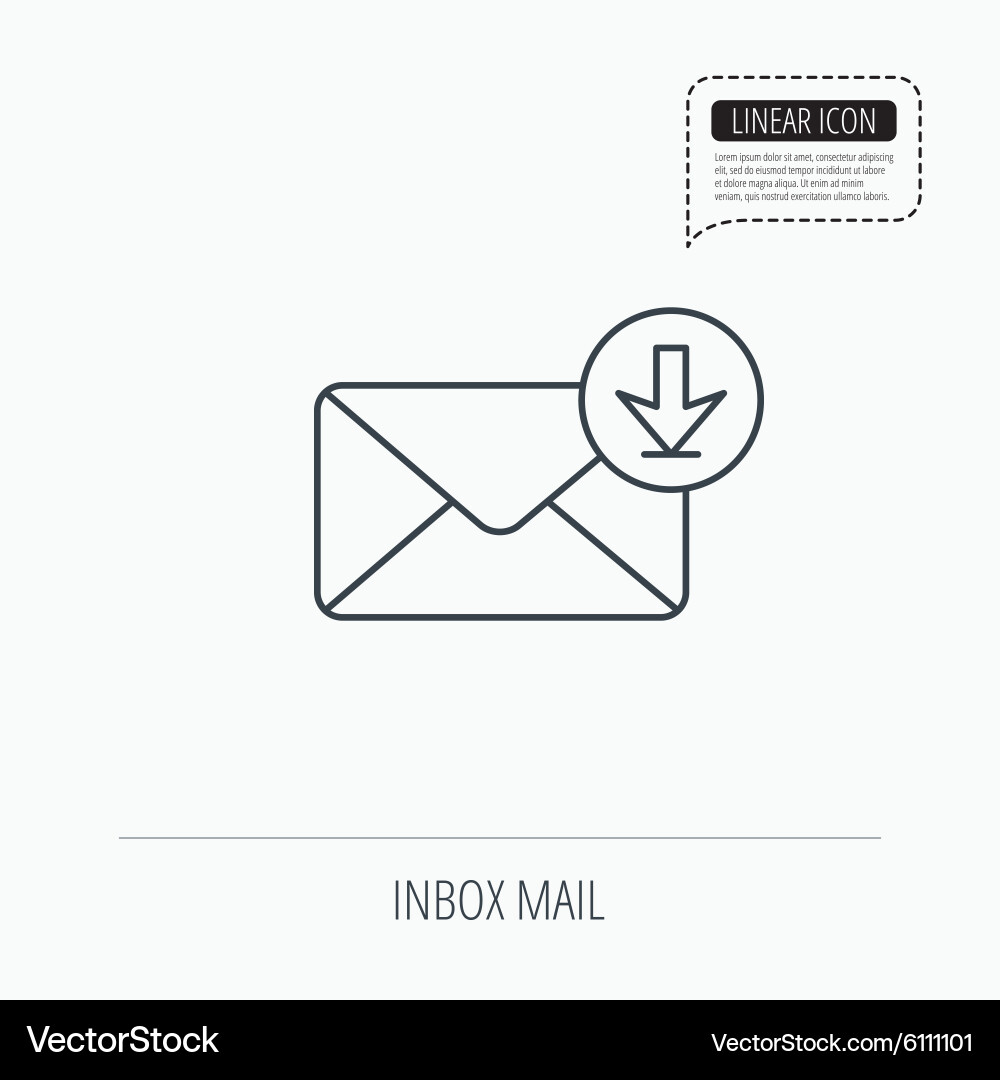 Mail inbox icon email message sign Royalty Free Vector Image