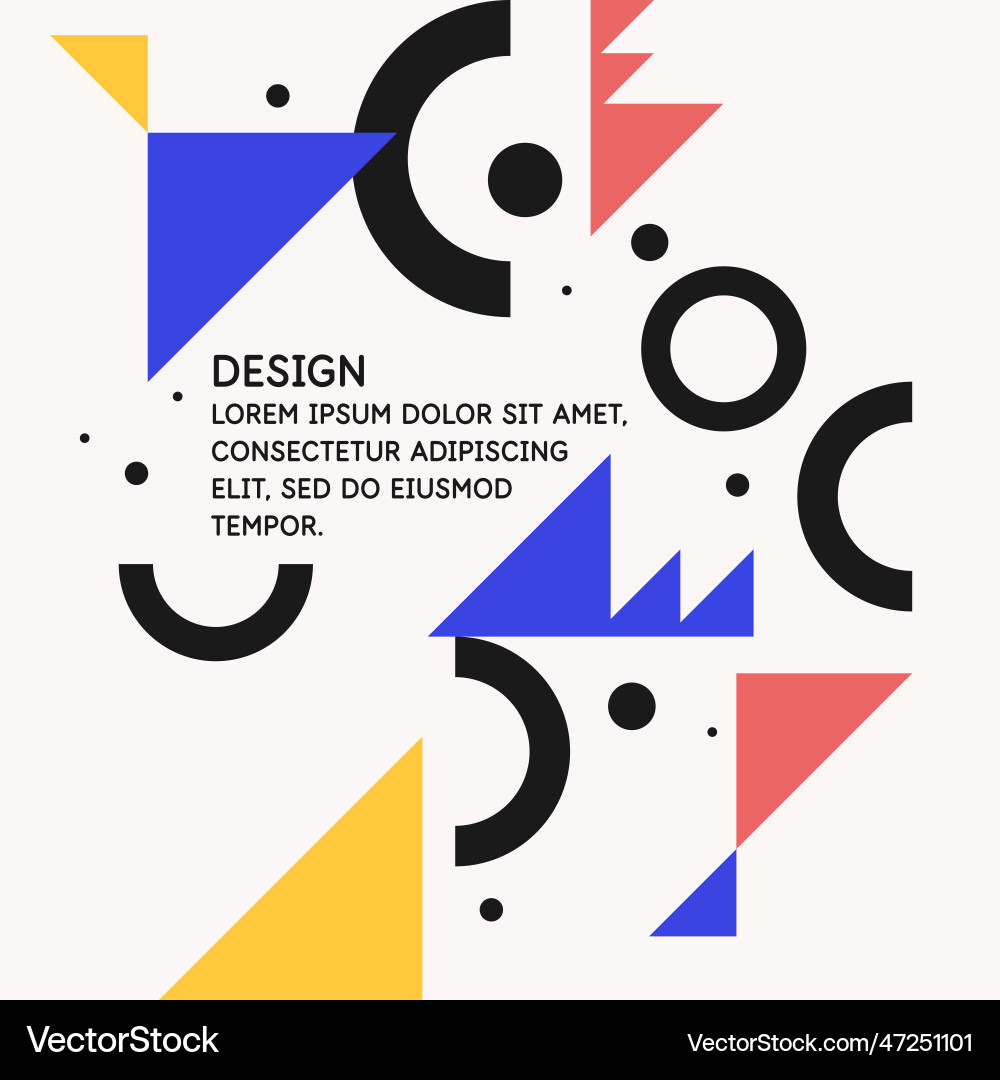 Modern geometric composition of various shapes Vector Image