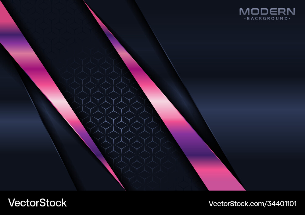 Modern navy background with colorful purple lines Vector Image