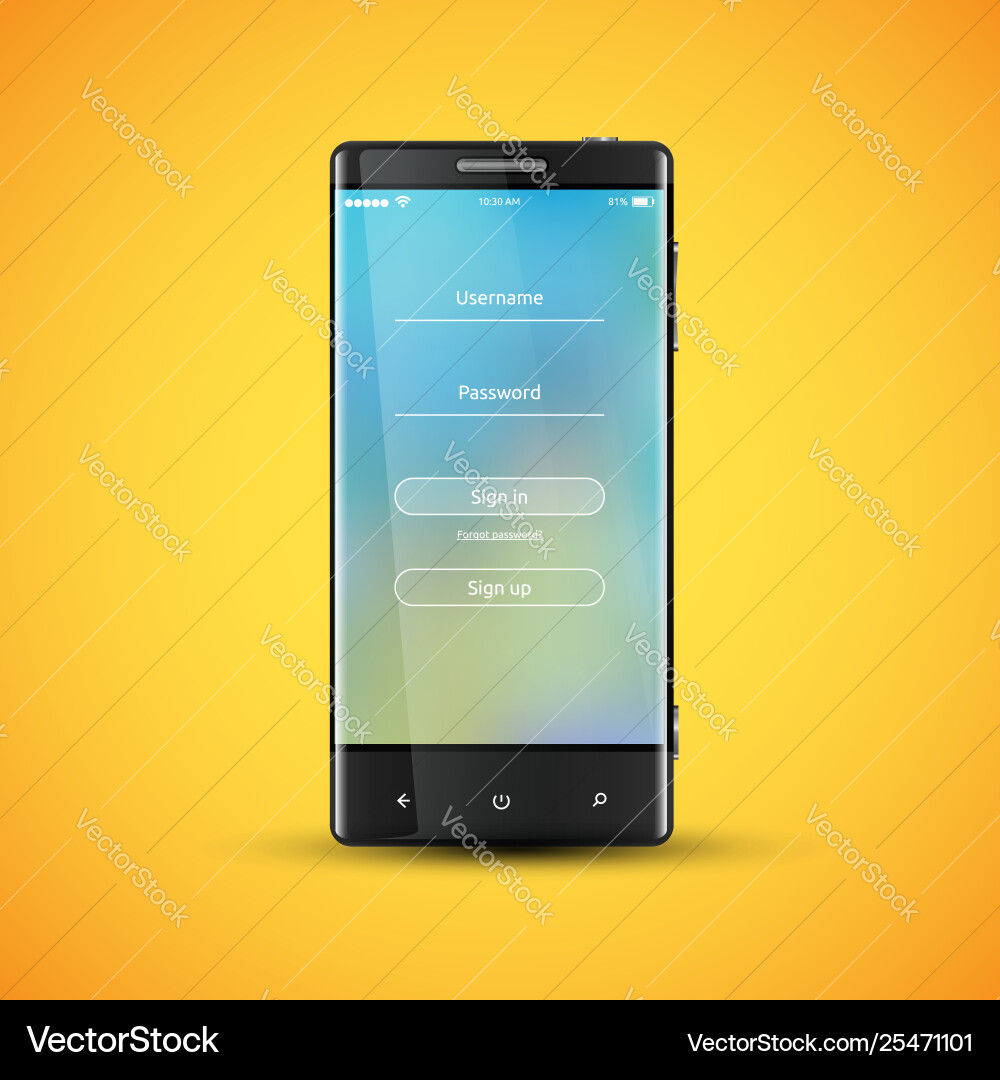 Simple and colorful ui surface for smartphones Vector Image