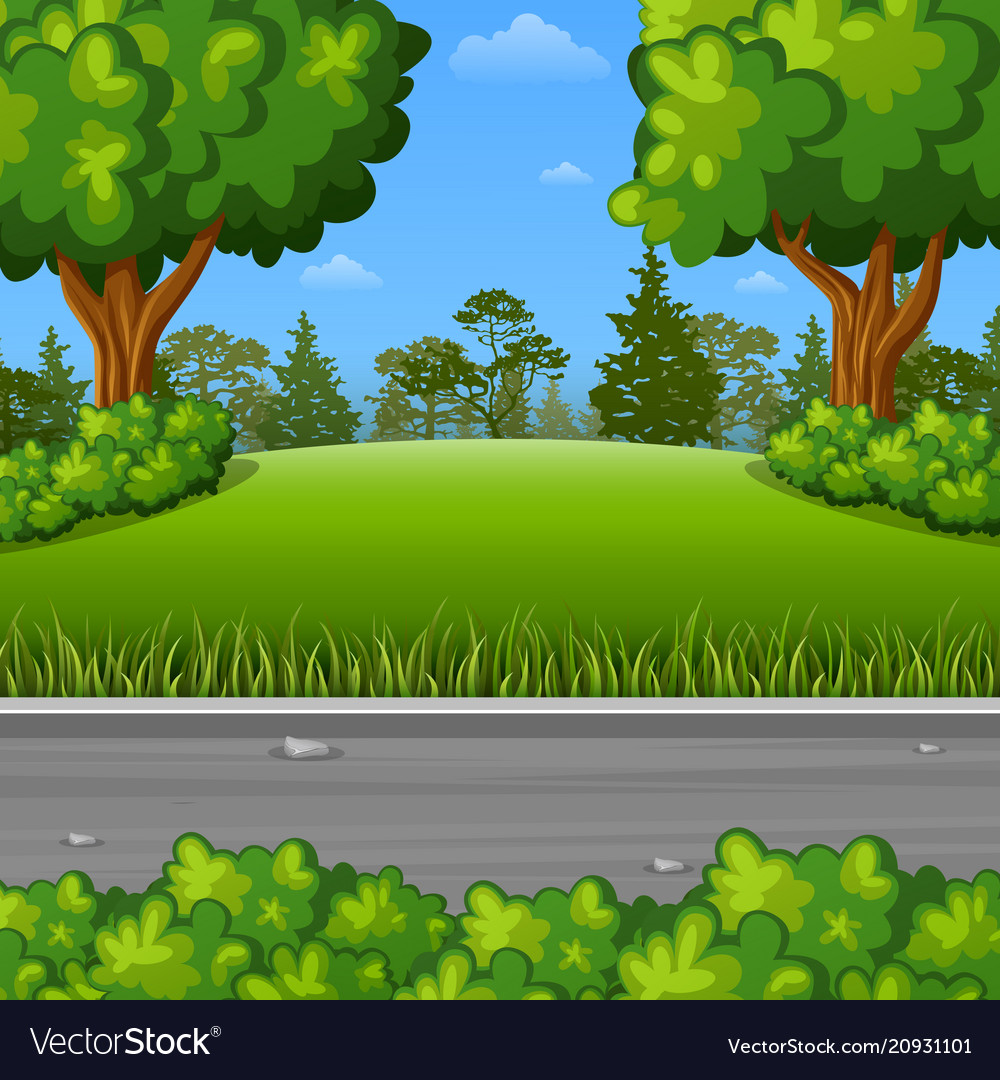 Summer landscape with street Royalty Free Vector Image