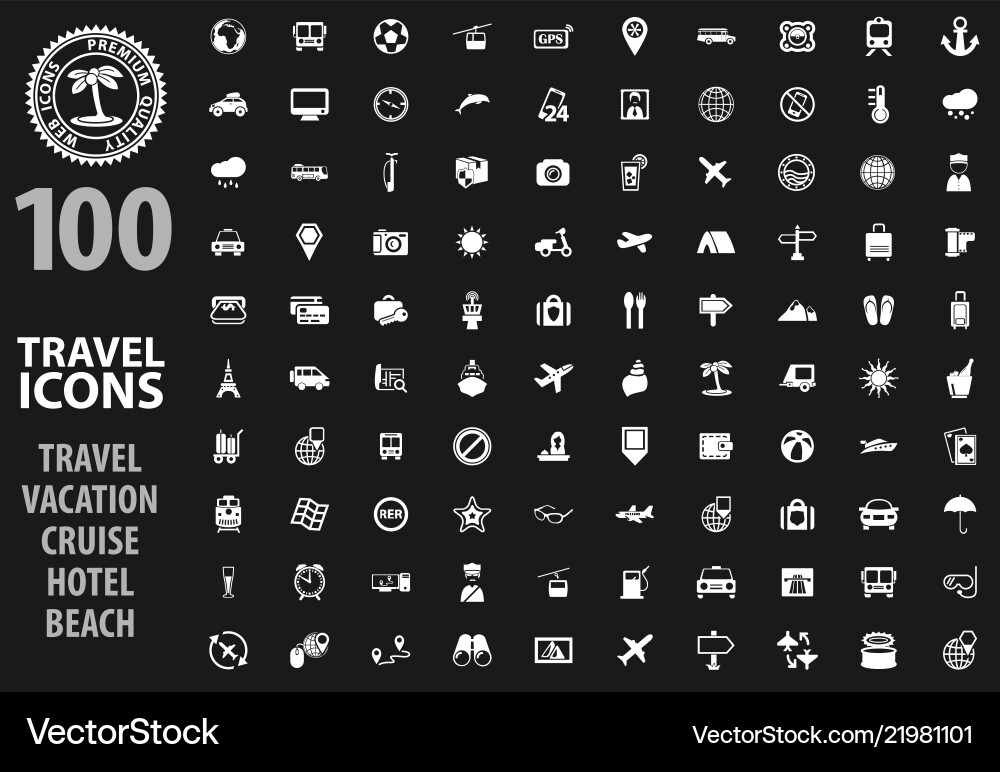 Travel icons paper set Royalty Free Vector Image