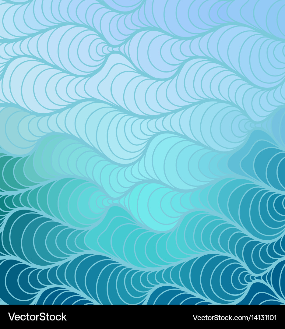 Wave background of doodle hand drawn lines Vector Image