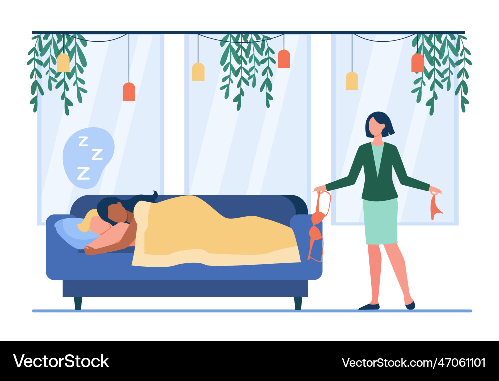 Wife finding out about marital infidelity Vector Image