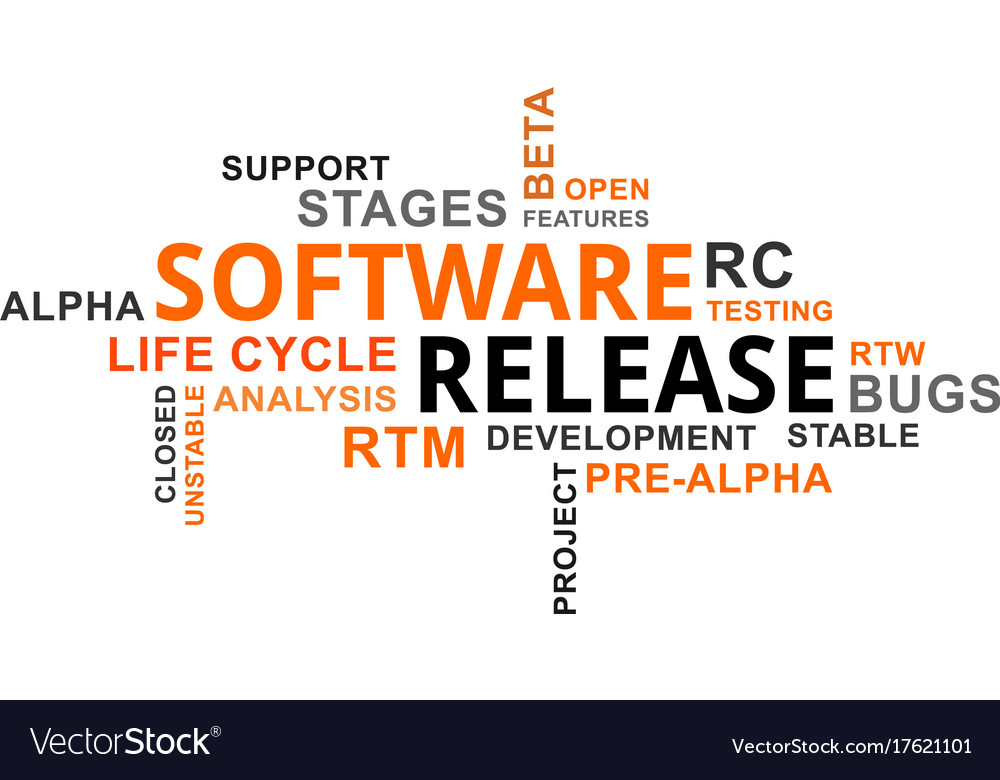 Word cloud - software release Royalty Free Vector Image