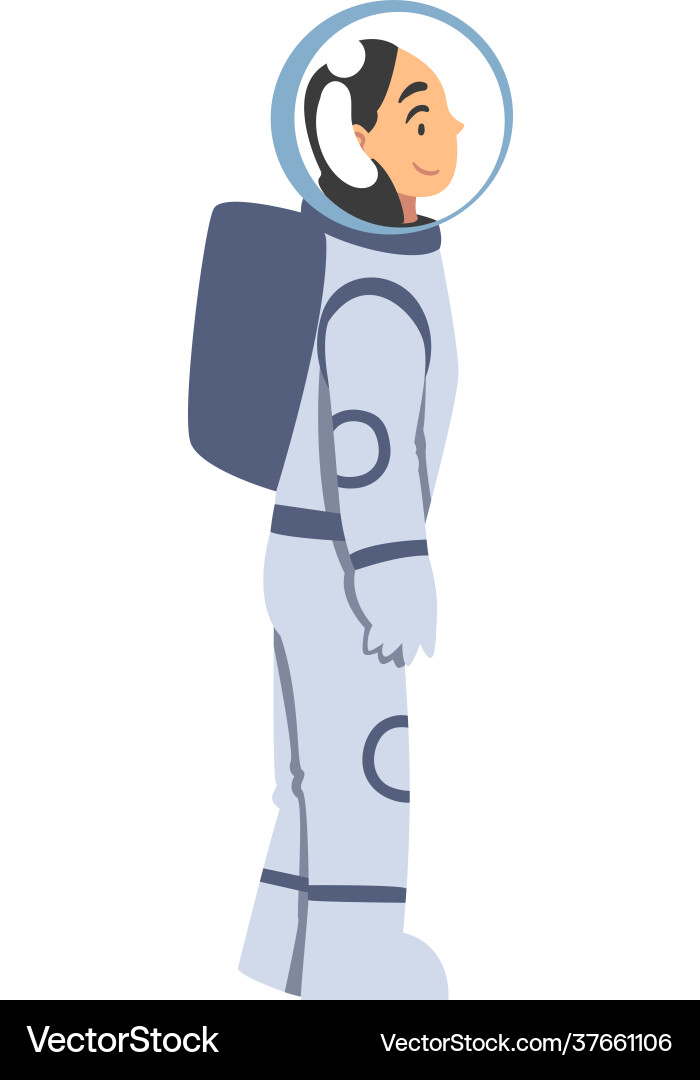 Astronaut traveling with backpack space tourist Vector Image