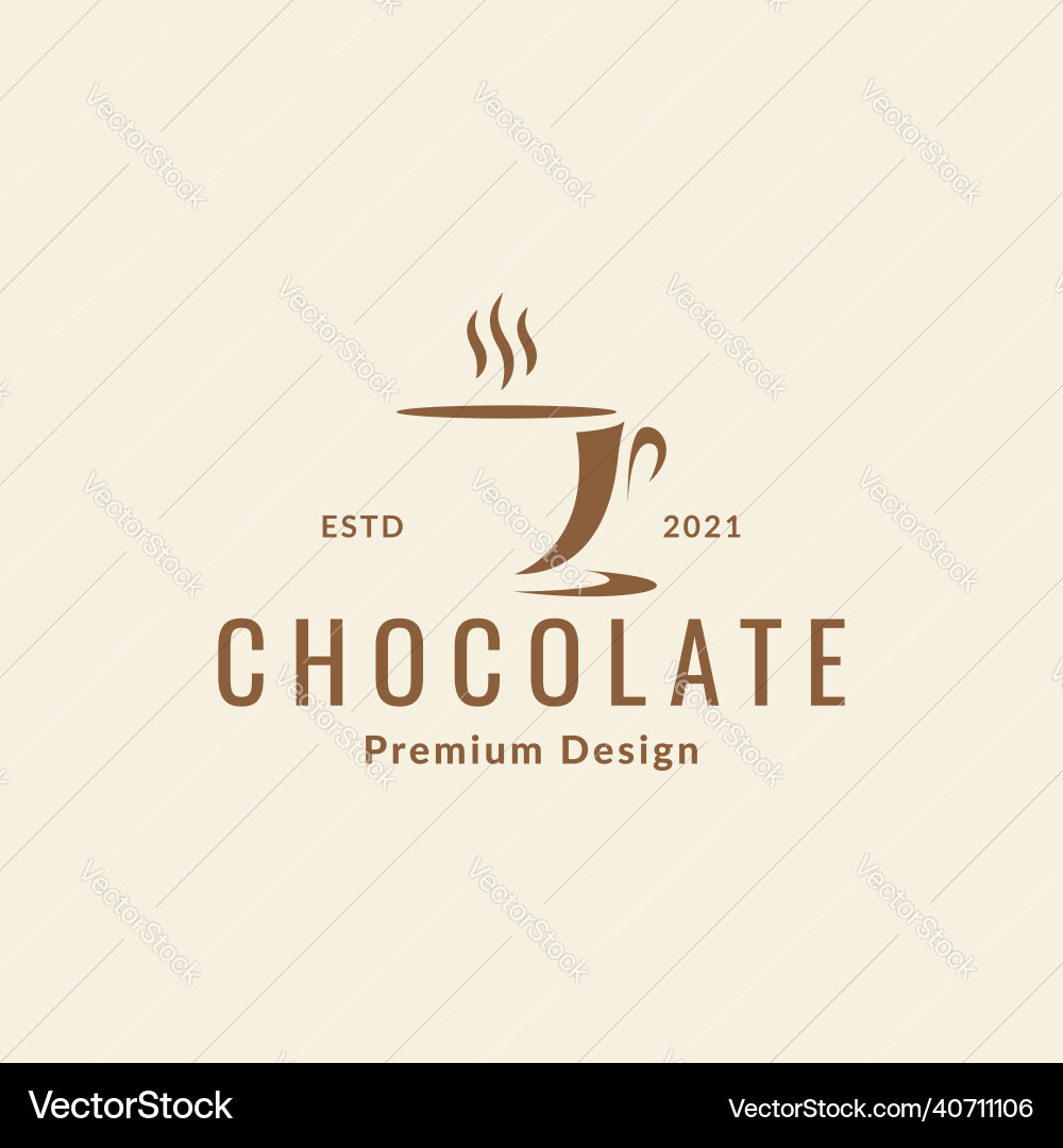Cup shape chocolate steam logo symbol icon Vector Image