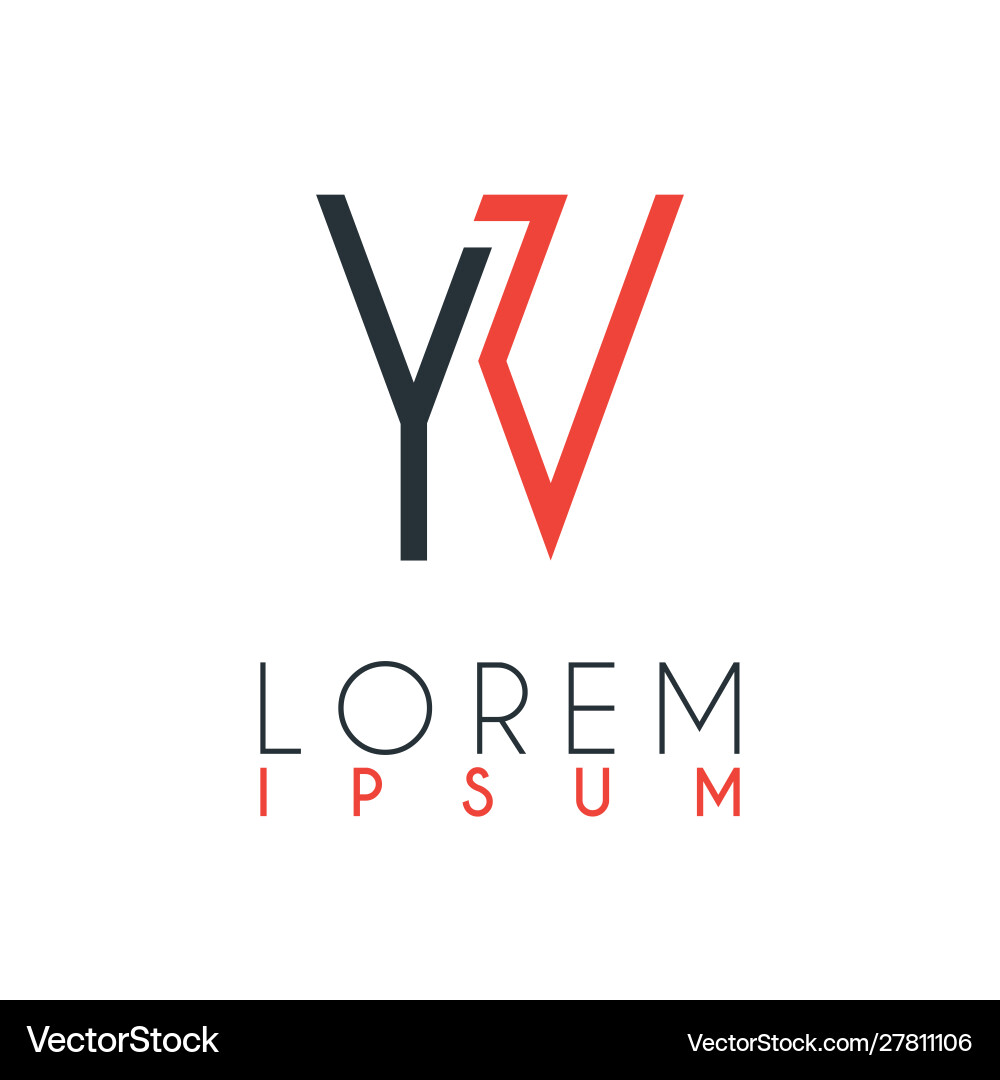 Logo between letter y and v or yv Royalty Free Vector Image