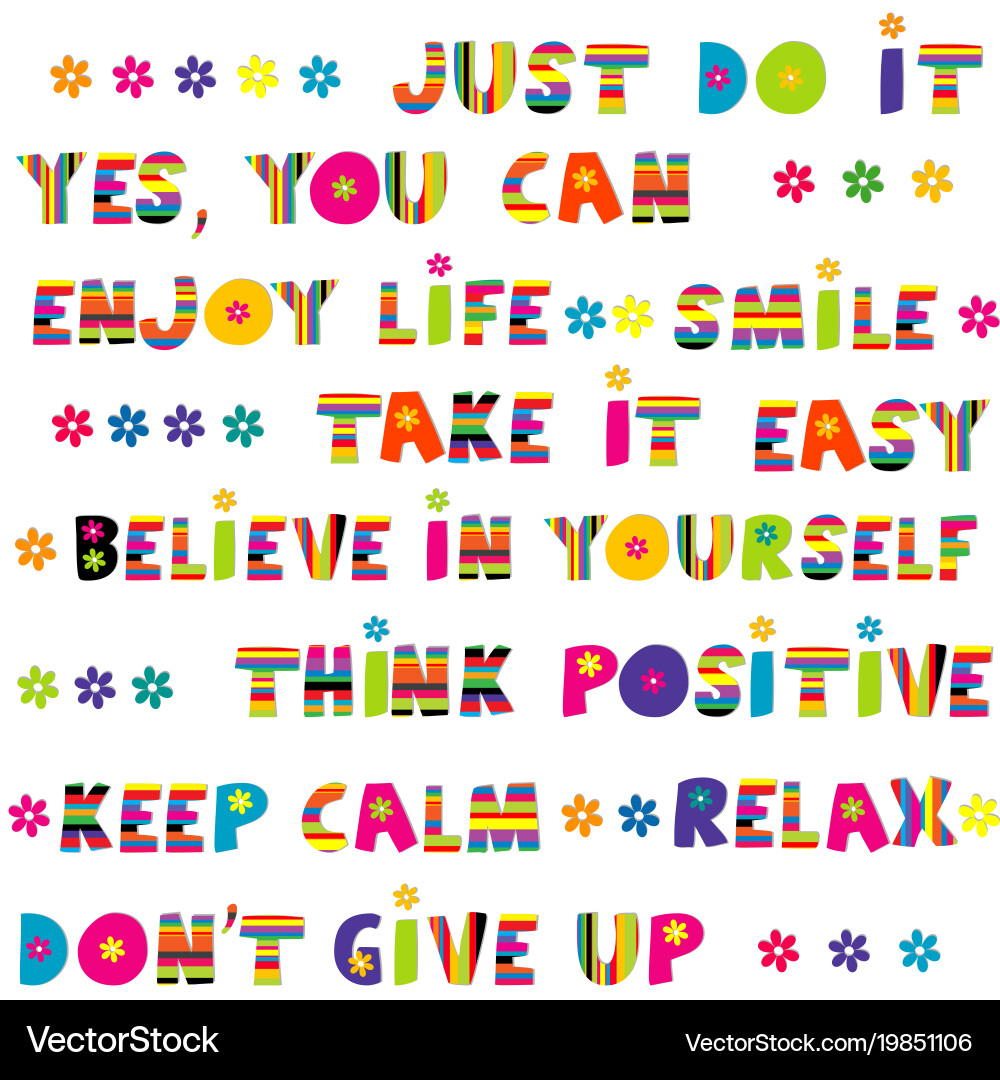 Motivational slogans with funny hand drawn Vector Image