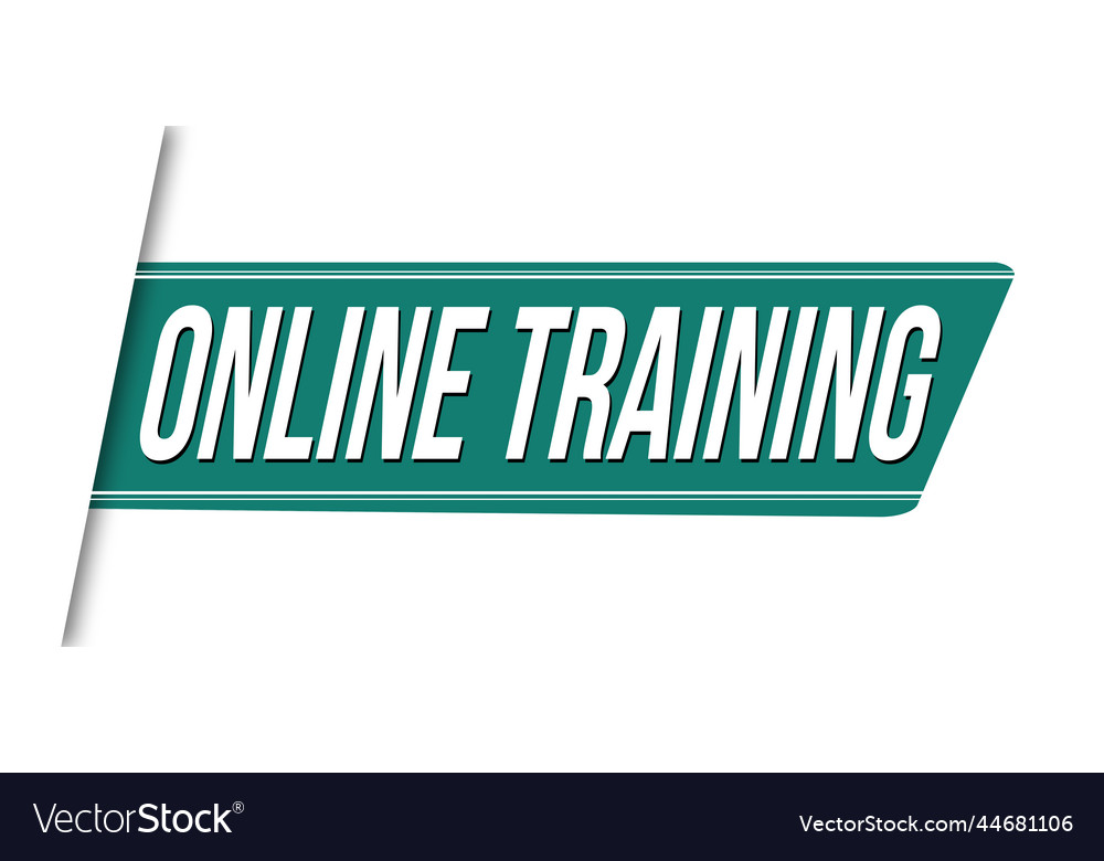 Online training ribbon or banner design Royalty Free Vector
