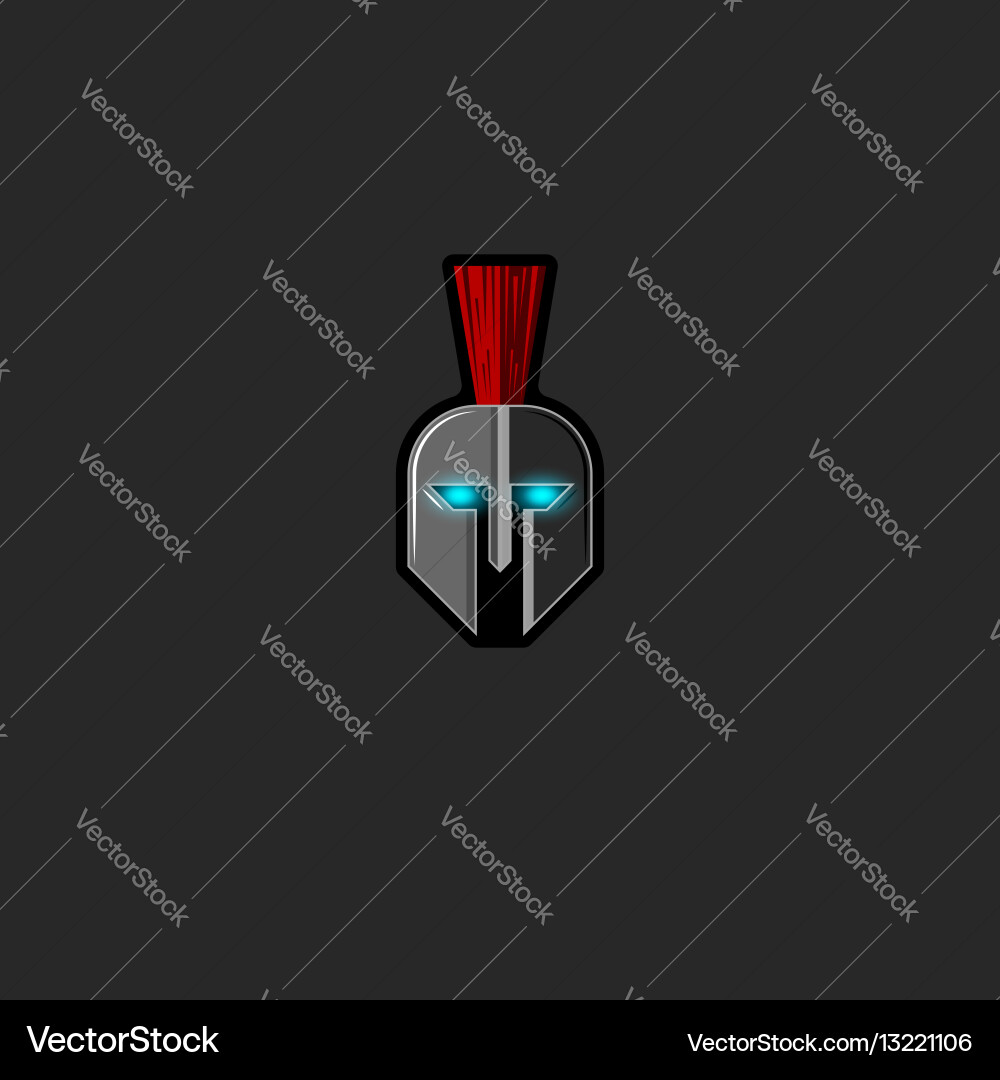 Roman warrior helmet logo ghost ancient fighter Vector Image