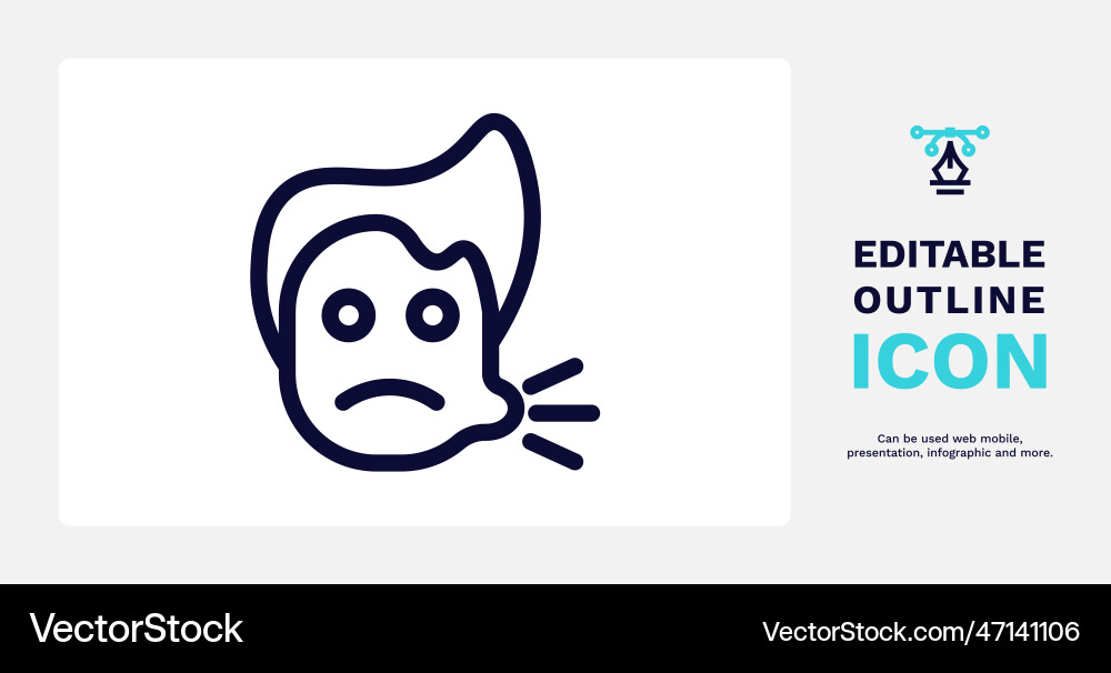 Sick boy icon thin line boy icon from dental Vector Image