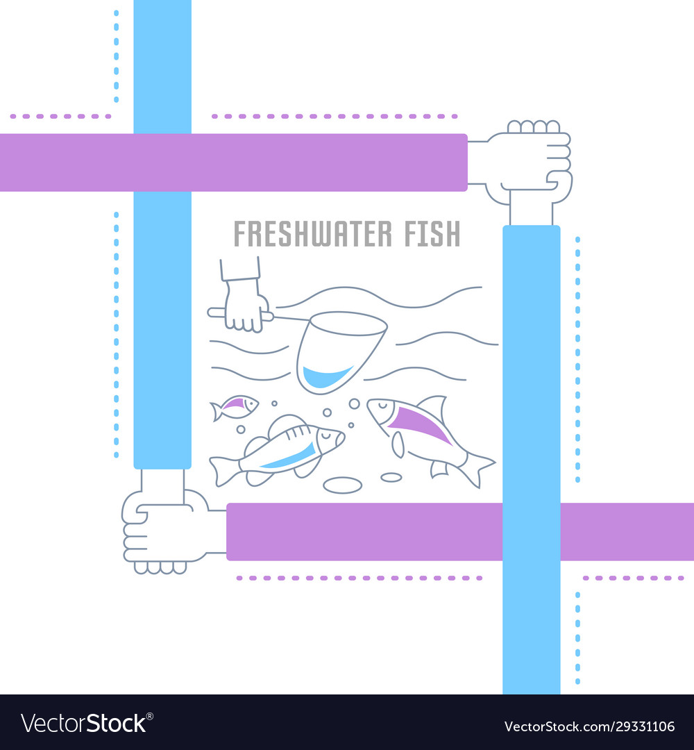 Website banner and landing page freshwater fish Vector Image