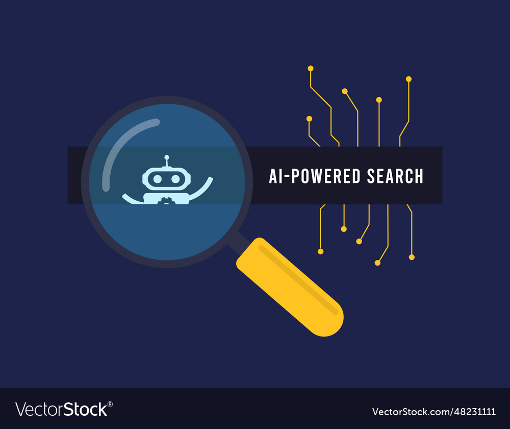 Ai-powered search engine concept Royalty Free Vector Image Ai-powered search engine concept Royalty Free Vector Image