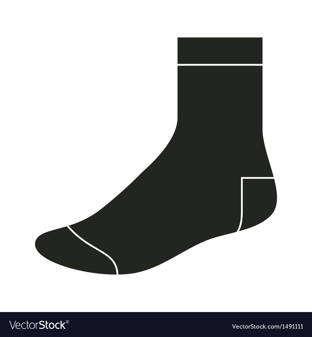 Black Sock Template Royalty Free Vector Image VectorStock