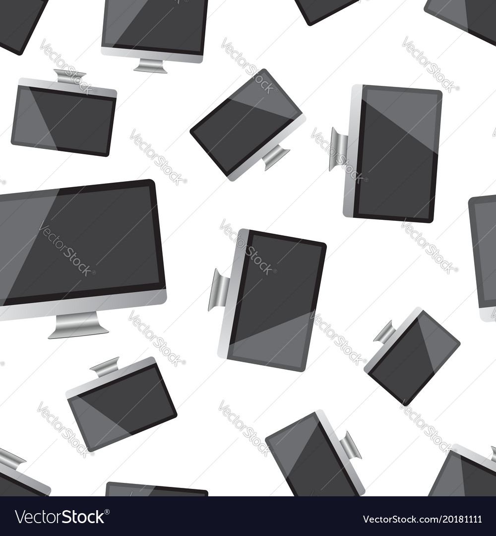Desktop computer monitor seamless pattern Vector Image