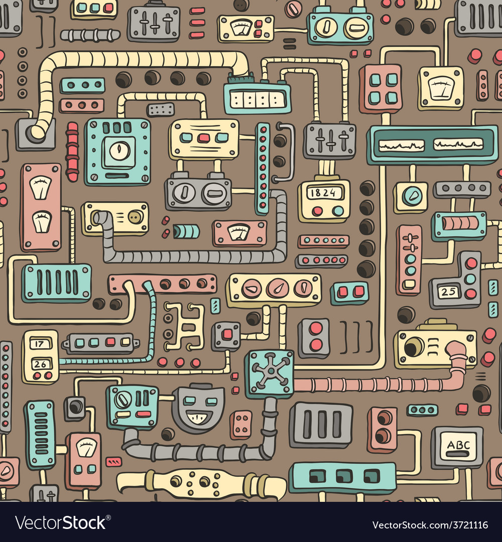 Appliances seamless pattern Royalty Free Vector Image