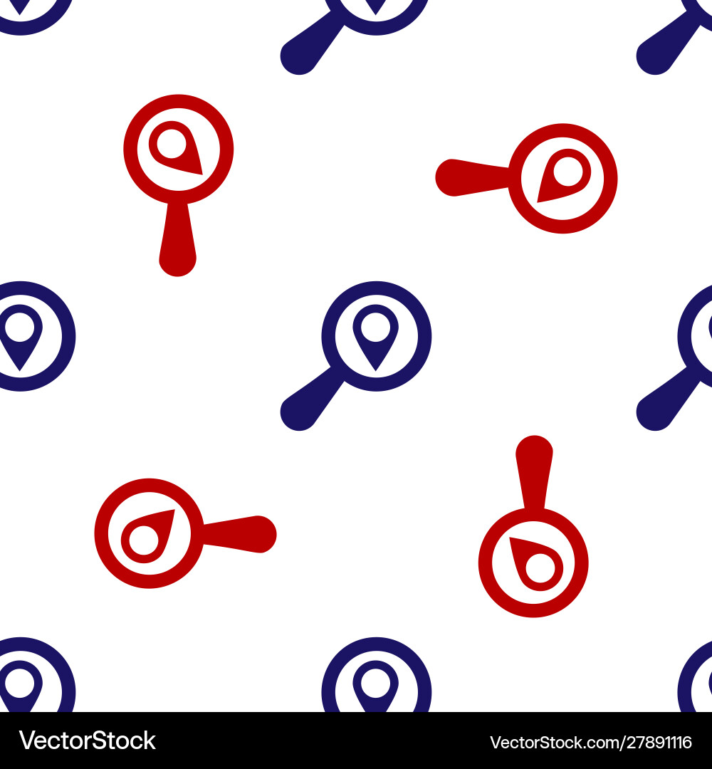 Blue and red search location icon isolated Vector Image