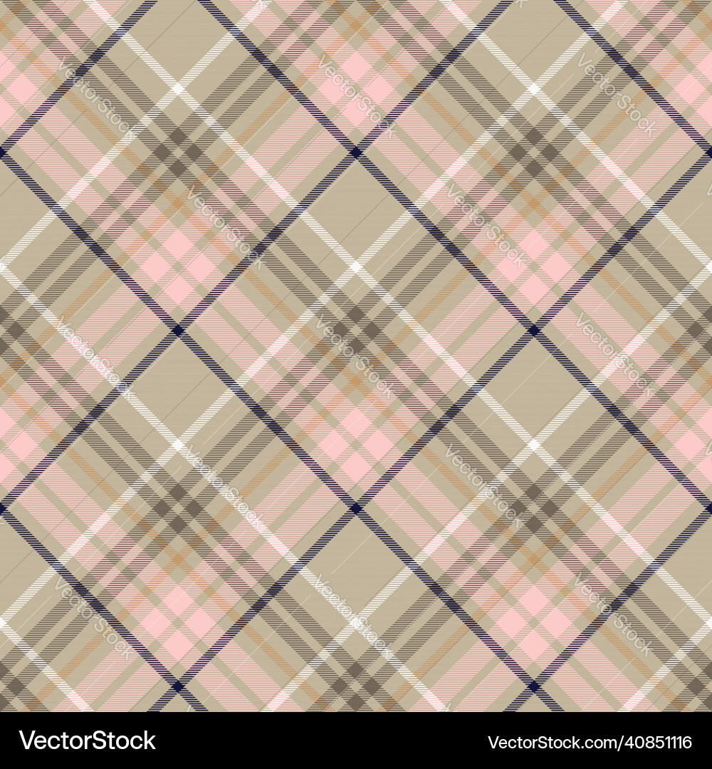 Brown diagonal plaid tartan textured seamless Vector Image