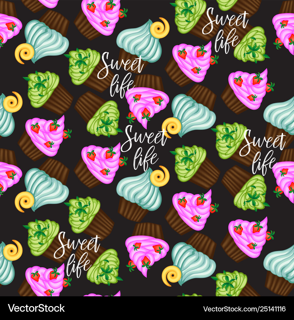 Cakes sweets inscription lettering template Vector Image