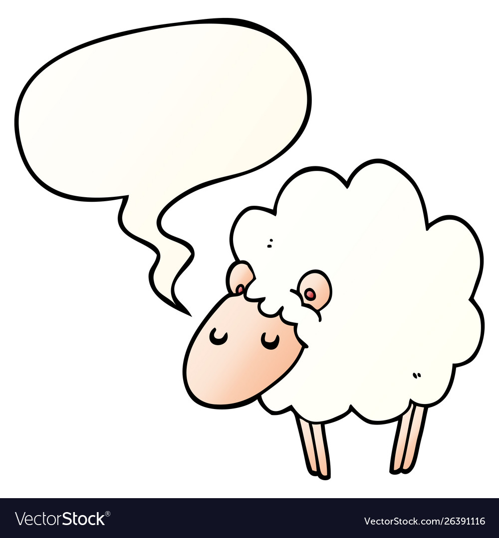 Cartoon sheep and speech bubble in smooth Vector Image