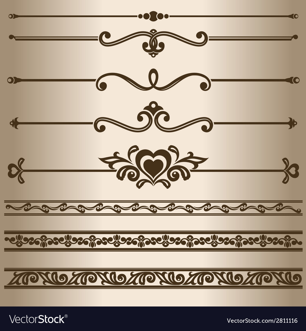Decorative lines Royalty Free Vector Image - VectorStock