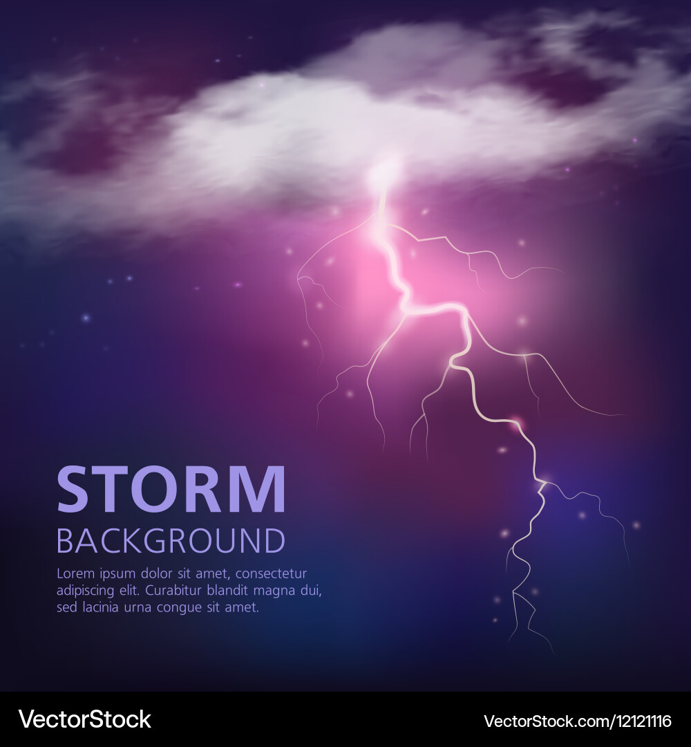 Electric discharge in sky background Royalty Free Vector