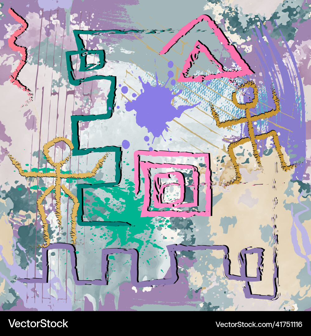 Hand drawn doodle ancient people art style Vector Image