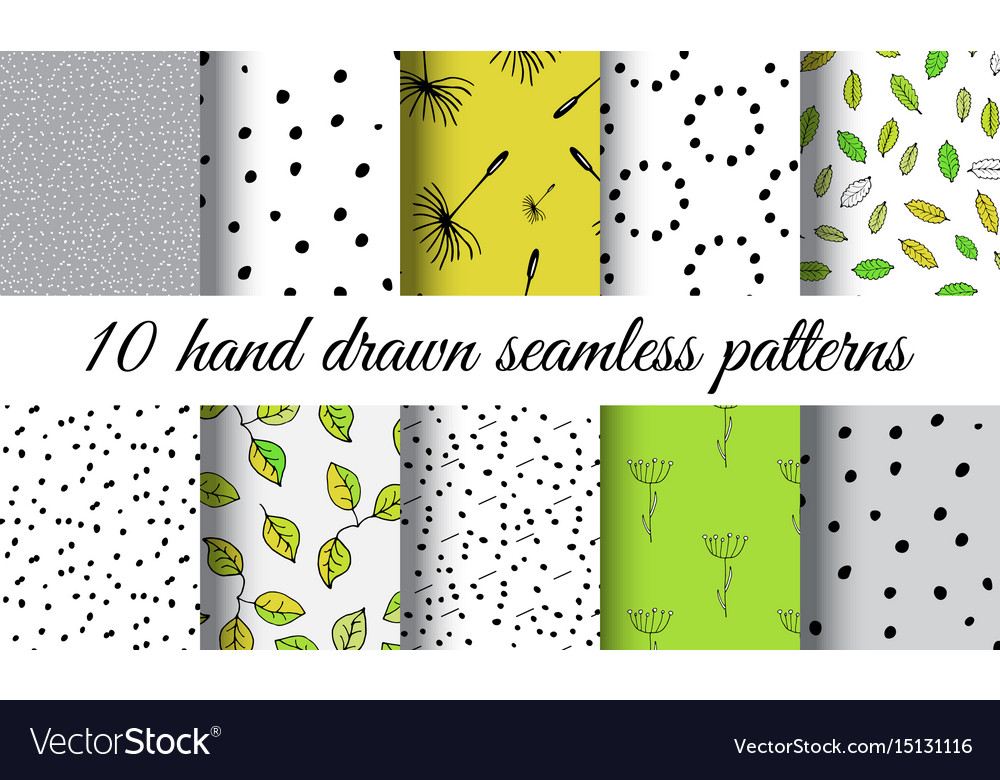 Hand drawn nature pattern Royalty Free Vector Image