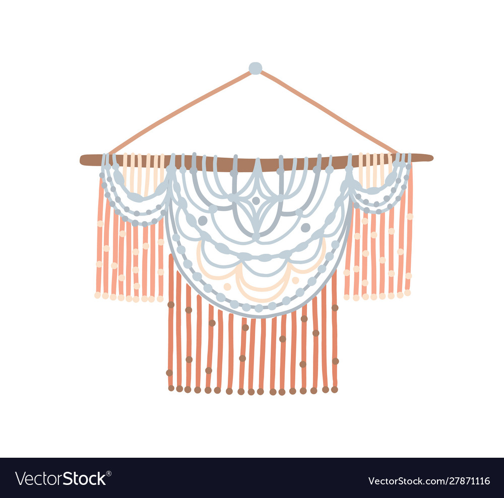 Handmade macrame wall flat Royalty Free Vector Image