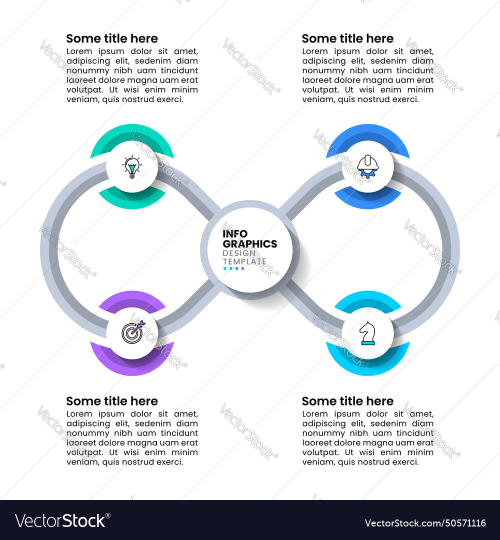 Infographic template infinite loop with circles Vector Image