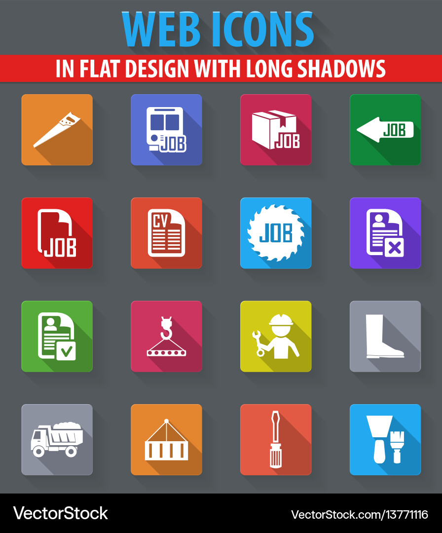 Job icons set Royalty Free Vector Image - VectorStock