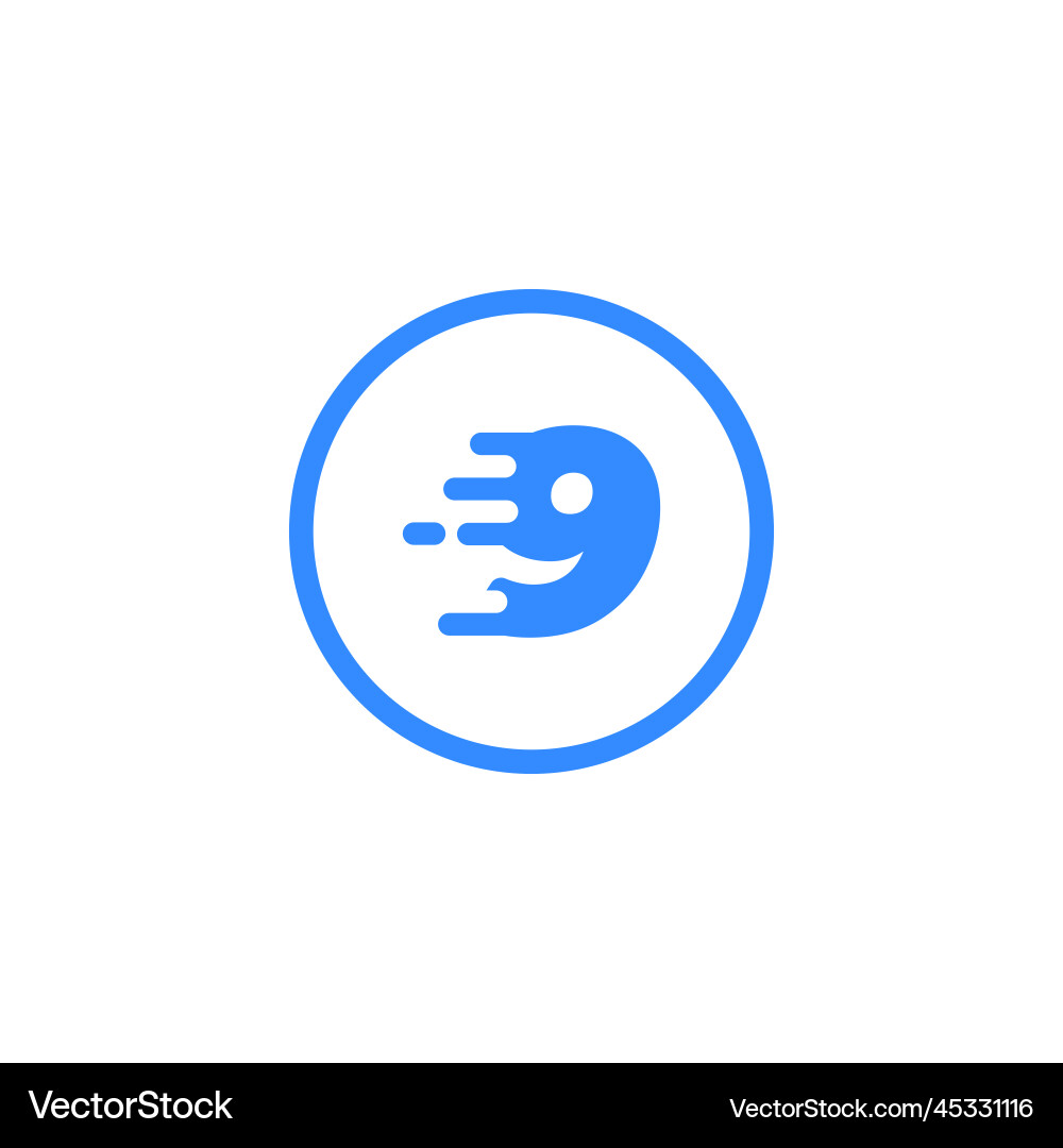 Number 9 fast tech modern icon logo Royalty Free Vector