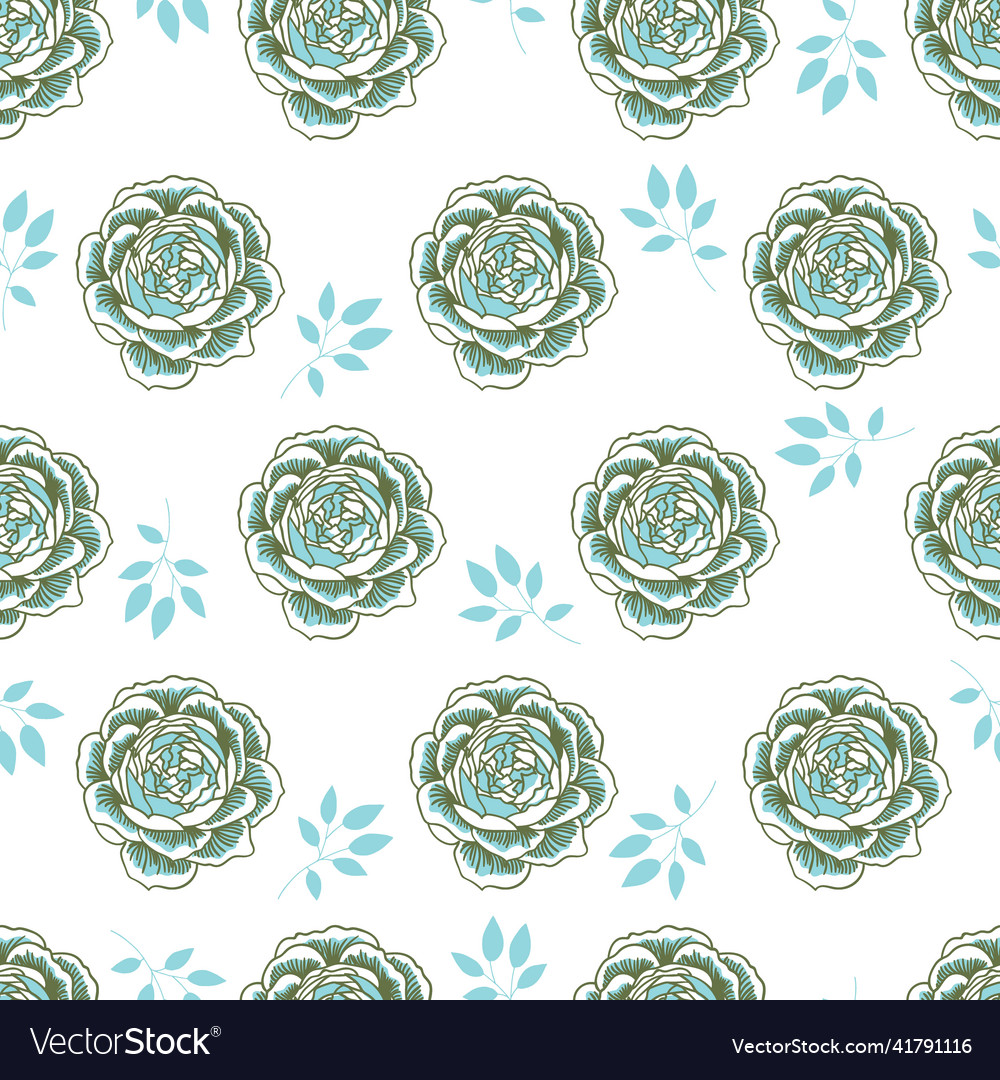 Rose flower white summer seamless pattern Vector Image