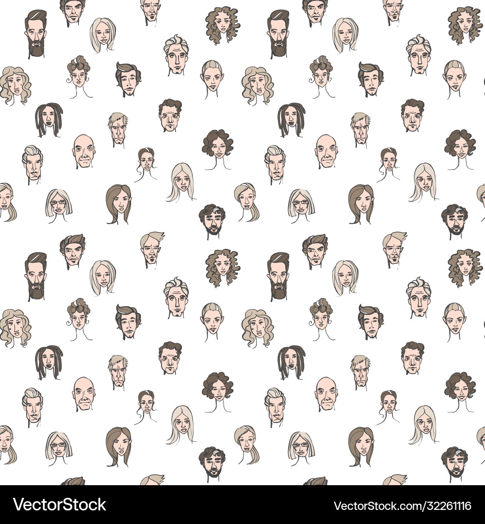 Seamless pattern male and female doodle hand Vector Image