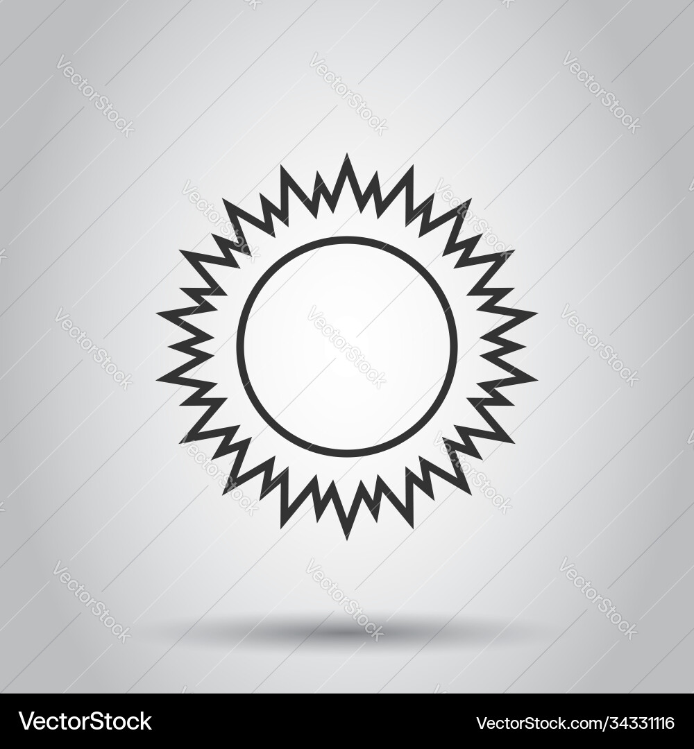 Sun icon in flat style sunlight sign on white Vector Image