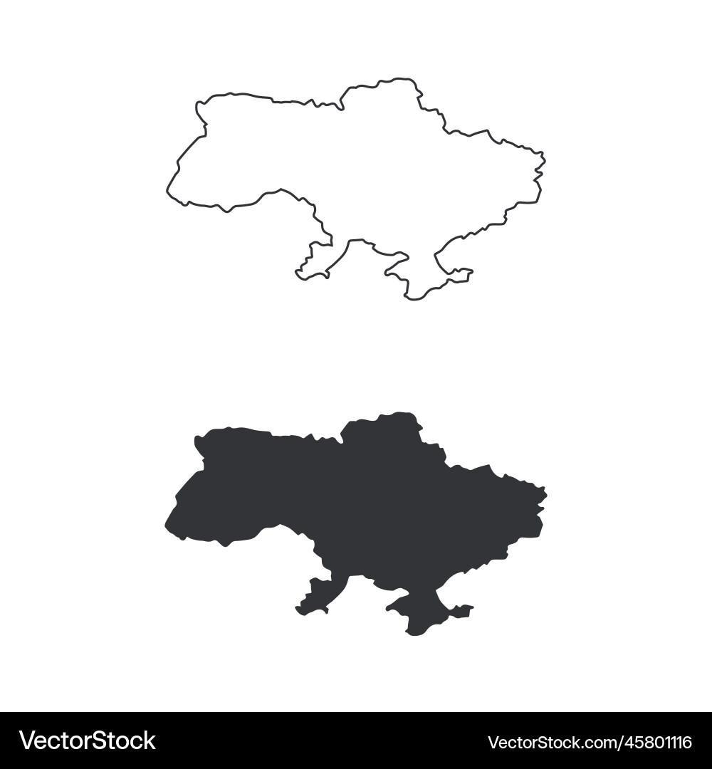 Ukraine country map silhouette on white background