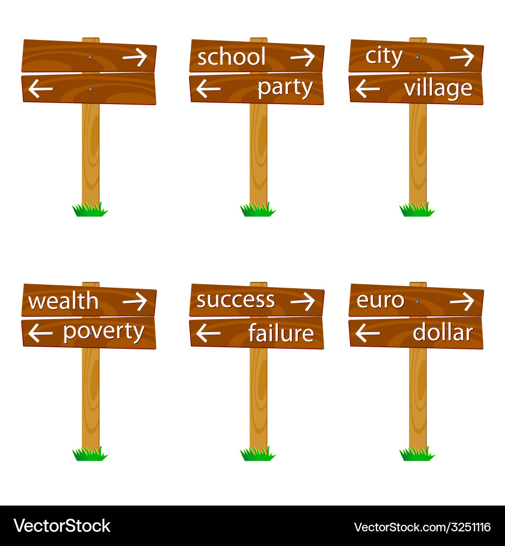 Wooden table with titles Royalty Free Vector Image