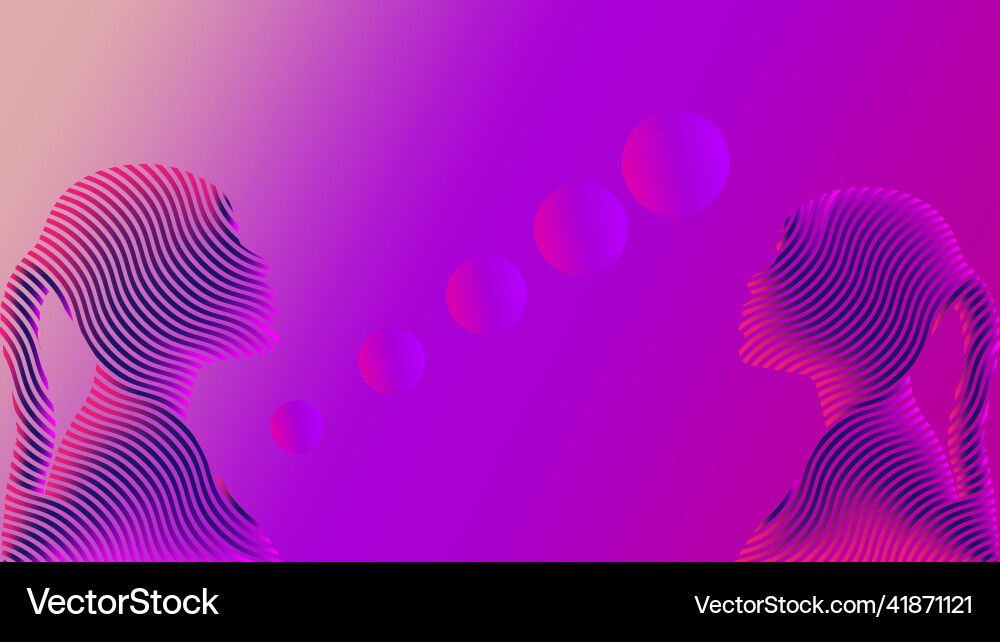 Abstract background woman shape with purple blue Vector Image