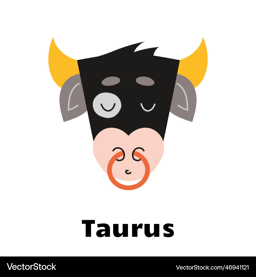 Astrological zodiac sign taurus isolated on white Vector Image