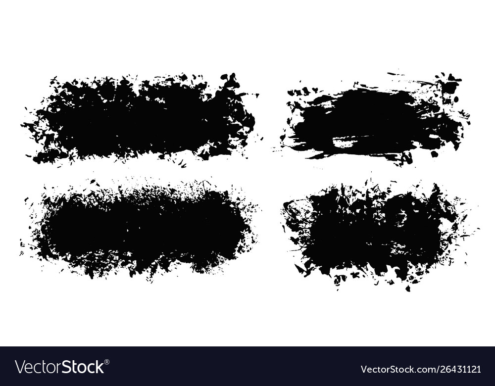 Brush strokes paintbrush set grunge Royalty Free Vector