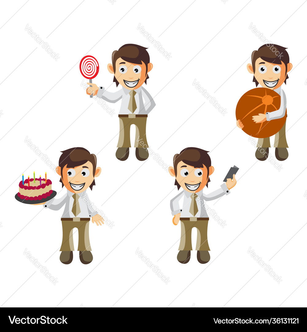 Business man cartoon character design creation Vector Image
