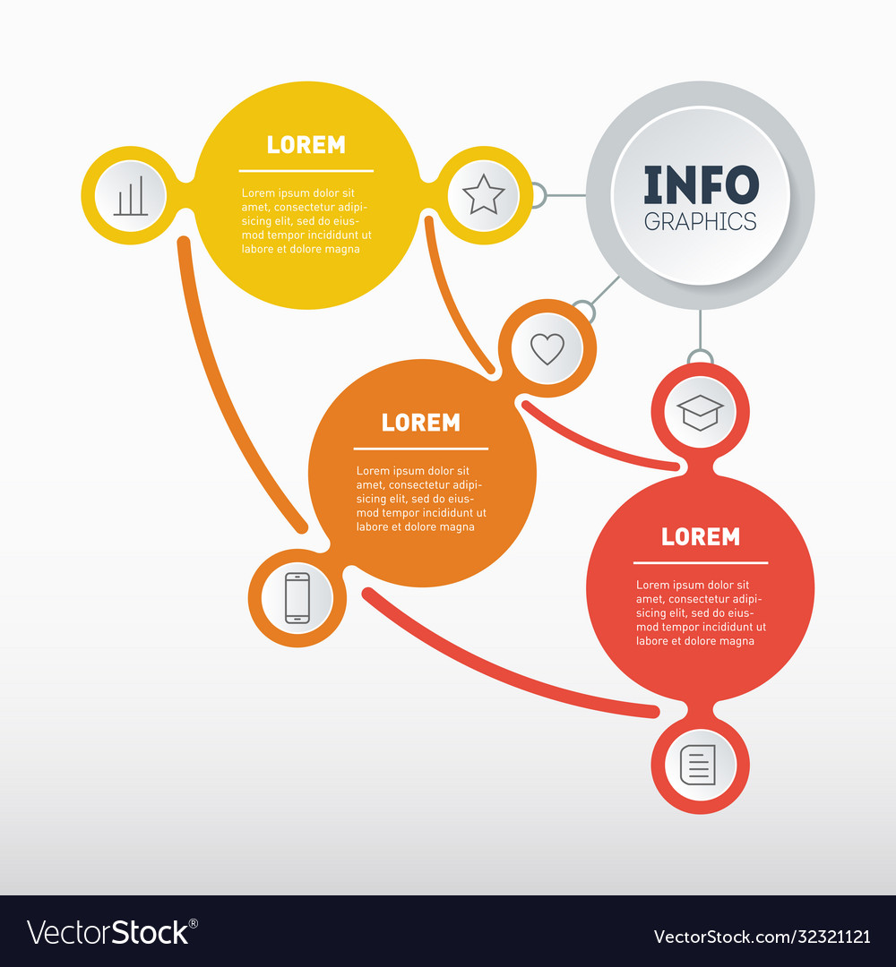 Business presentation with 3 parts infographic of Vector Image