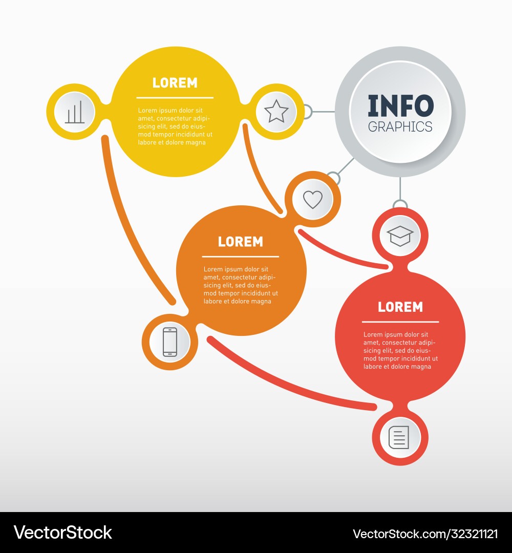 Business presentation with 3 parts infographic Vector Image