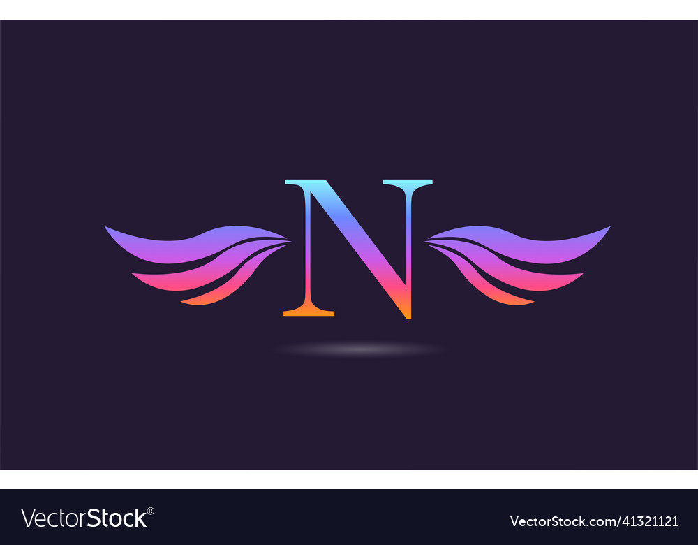 Colorful n alphabet letter logo icon design Vector Image