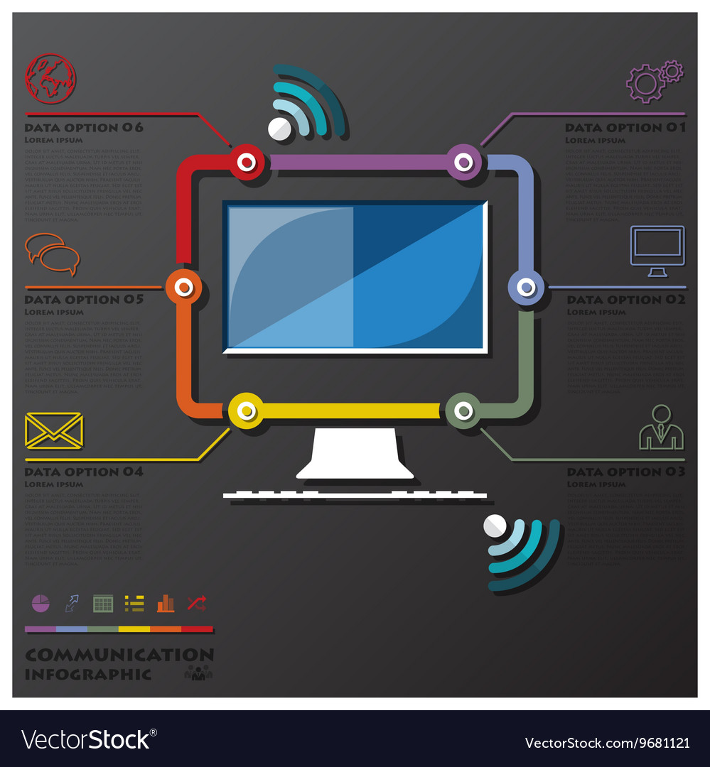 Computer communication connection timeline Vector Image